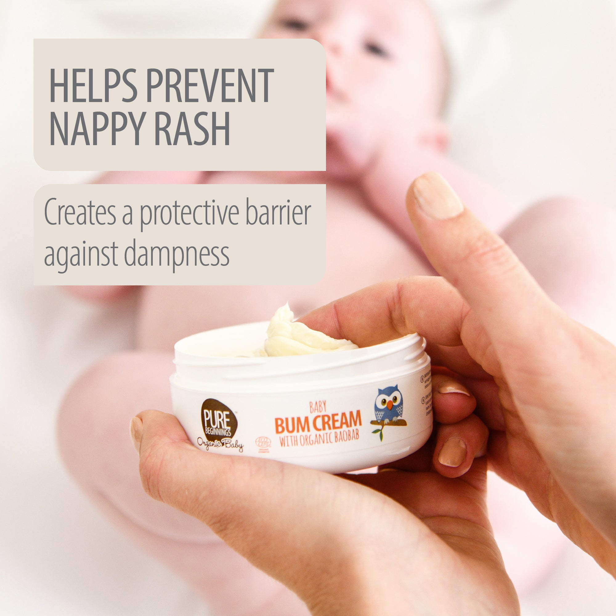 Organic Baby Bum Cream | Nappy Rash Barrier & Cloth Safe – Pure Beginnings